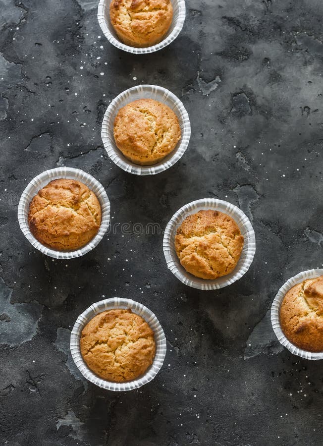 Simple Cakes with Peanuts on a Dark Background, Top View Stock Image ...