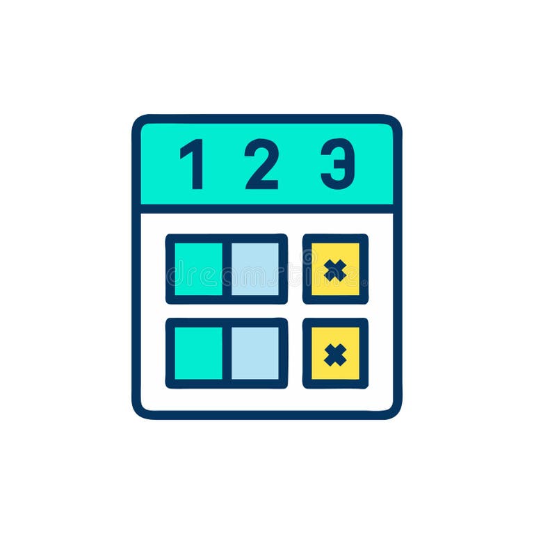 Simple Calculator with Numbers Icon for Students Stock Photo ...