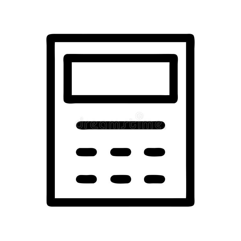 Simple Calculator Outline Vector for Finance Apps or Education Graphics ...