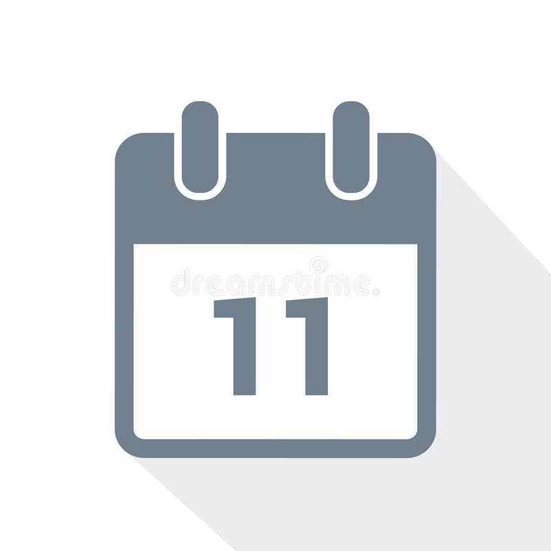 Simple Calendar Icon 11 on White Background Stock Vector - Illustration ...