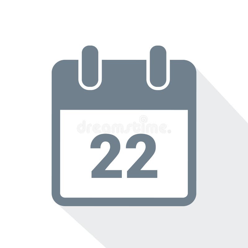 Simple Calendar Icon 22 on White Background Stock Vector - Illustration ...