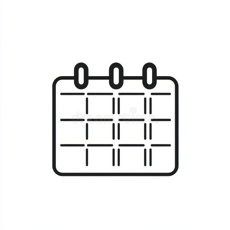 A Simple Calendar Illustration Created Using Black Lines, with One Date ...