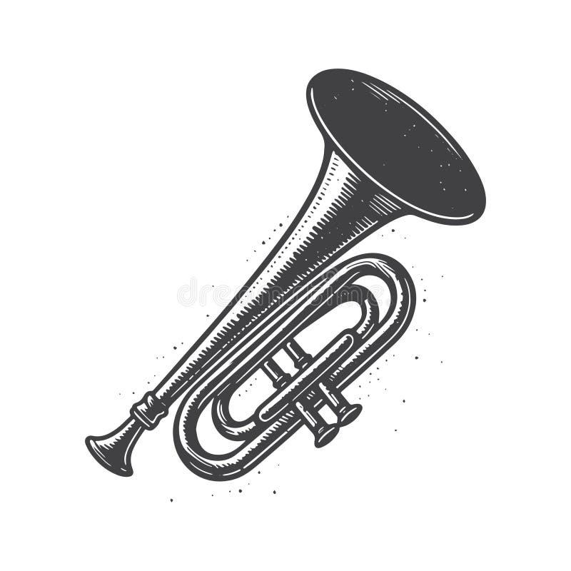 Call To Post Bugle Retro Vintage Vector Icon Design. Stock Vector ...