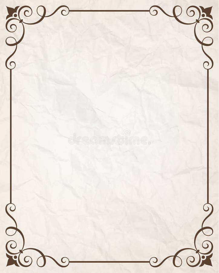 Simple Calligraphic Frame with Wrinkled Paper Texture Stock Vector ...