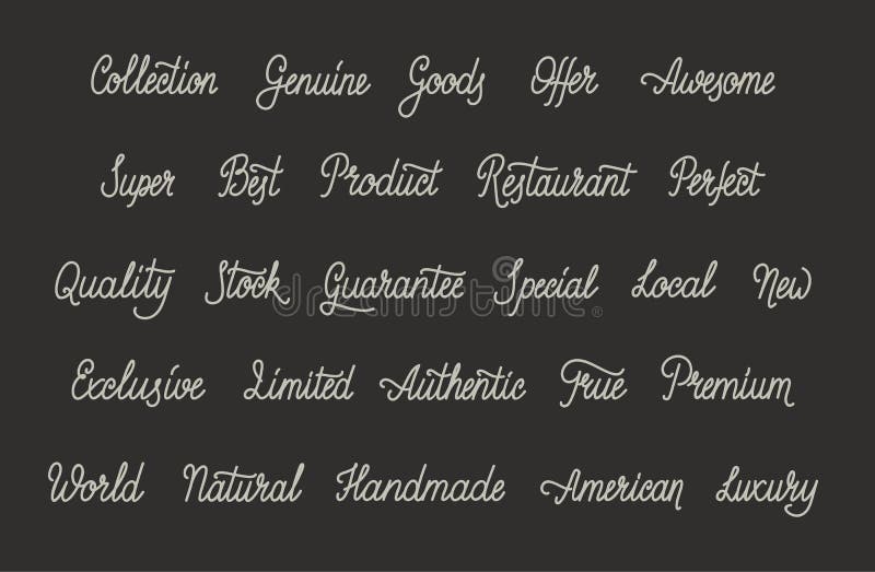 Simple Calligraphic Words stock vector. Illustration of background ...