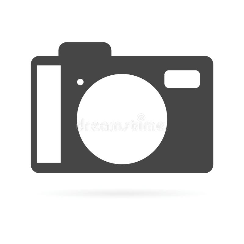 Simple Camera Icon Set White Stock Vector - Illustration of creative ...