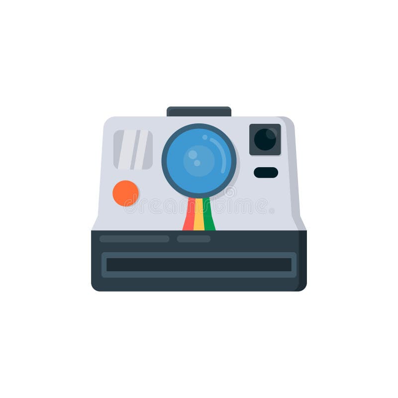 Simple Camera Icon Full Color Flat Design Style Isolated by White Color ...