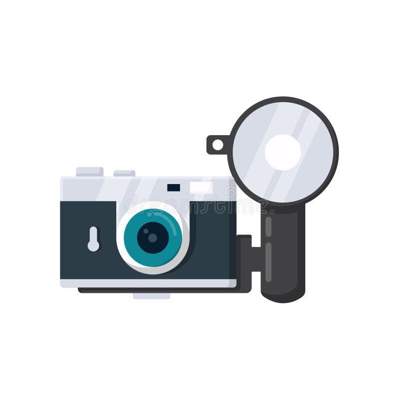 Simple Camera Icon Full Color Flat Design Style Isolated by White Color ...