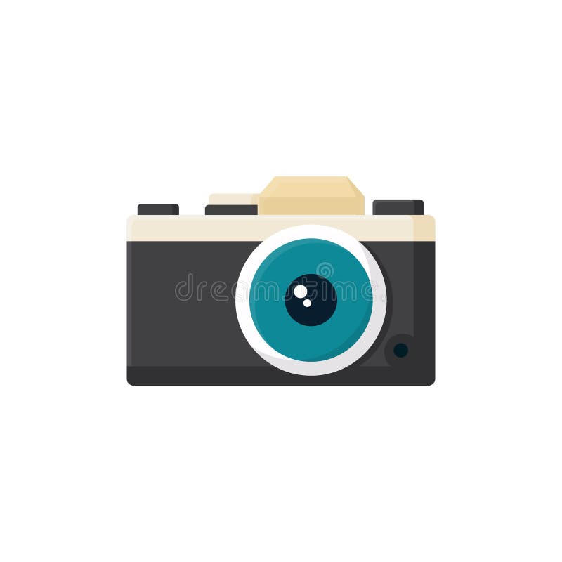 Simple Camera Icon Full Color Flat Design Style Isolated by White Color ...