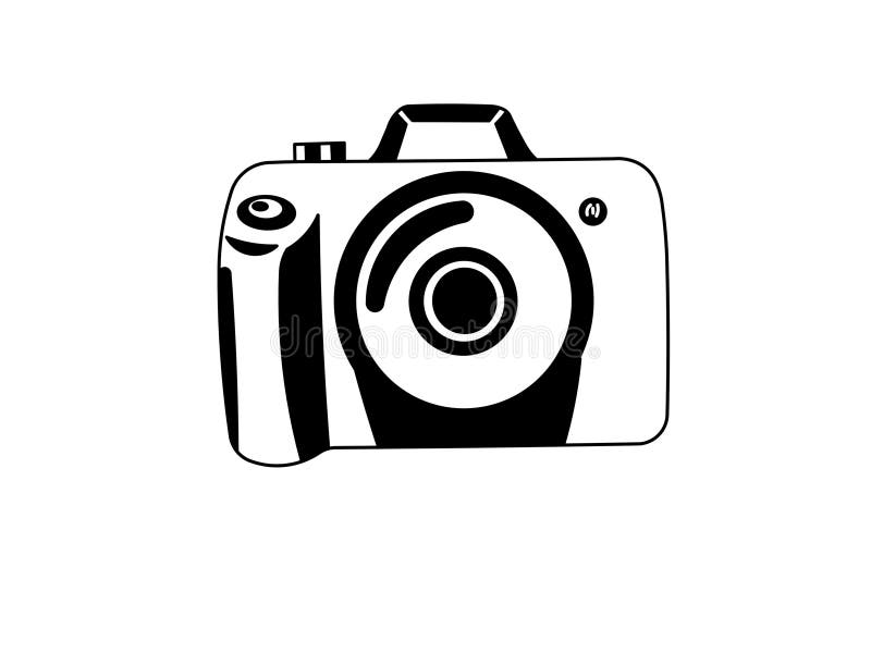 Simple Camera Icon Made in Black and White Stock Illustration ...