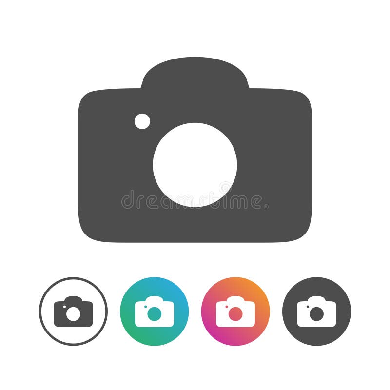 Camera Shape with Shutter Symbol Colored Background Vector Design Stock ...