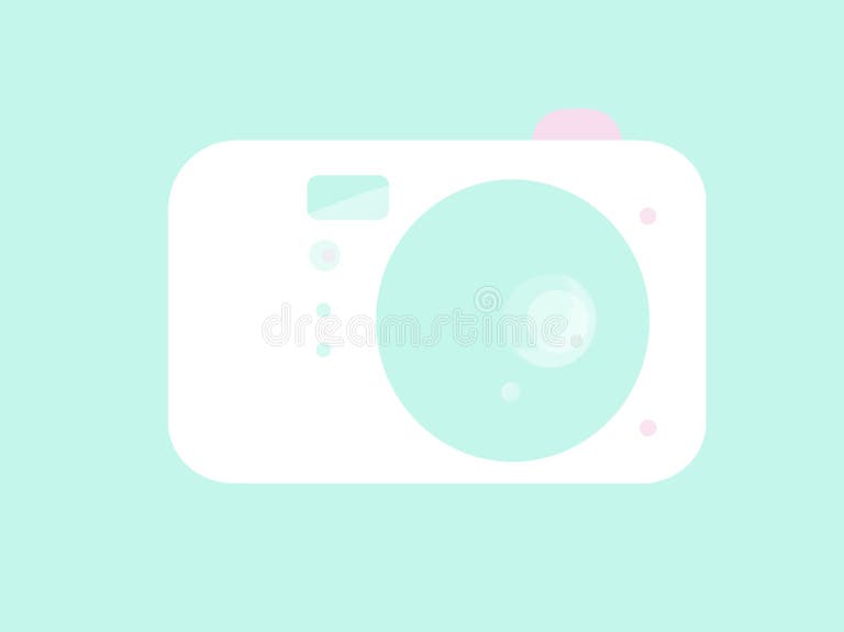 Simple Camera Illustration Light Blue Stock Illustration - Illustration ...