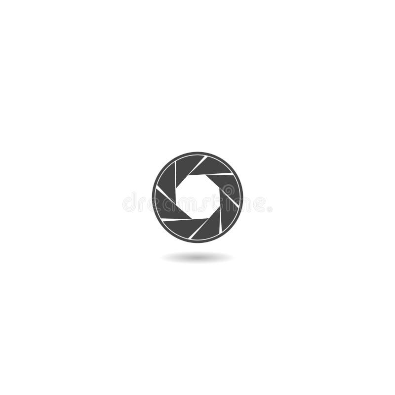 Simple Camera Lens Icon with Shadow Stock Illustration - Illustration ...