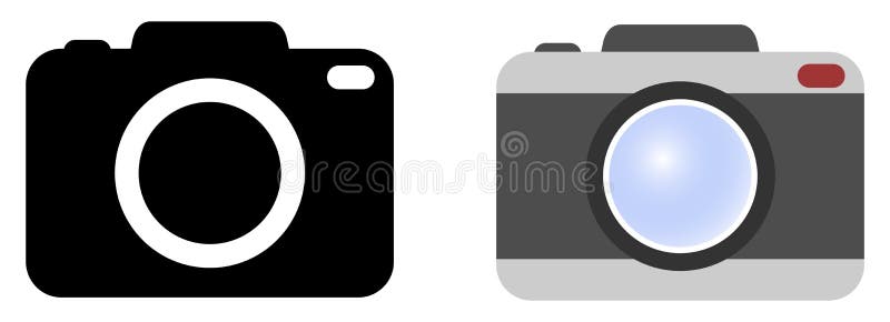 Simple Camera Symbol. Version with Icon in Black / White and Color ...