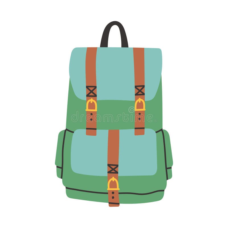 Simple Camping Backpack. Vector Flat Modern Hiking Backpack Stock ...