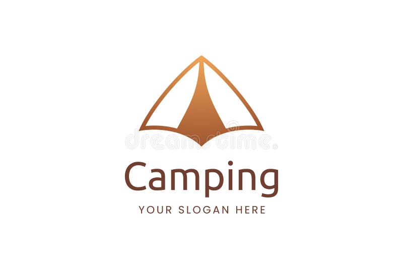 Simple Camping Logo with Tent Shape Stock Vector - Illustration of ...