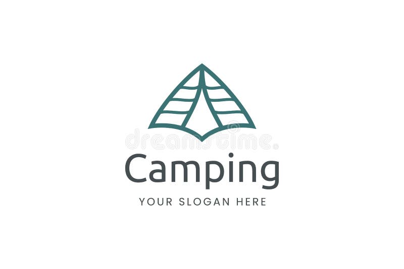 Simple Camping Logo with Tent Shape Stock Vector - Illustration of ...