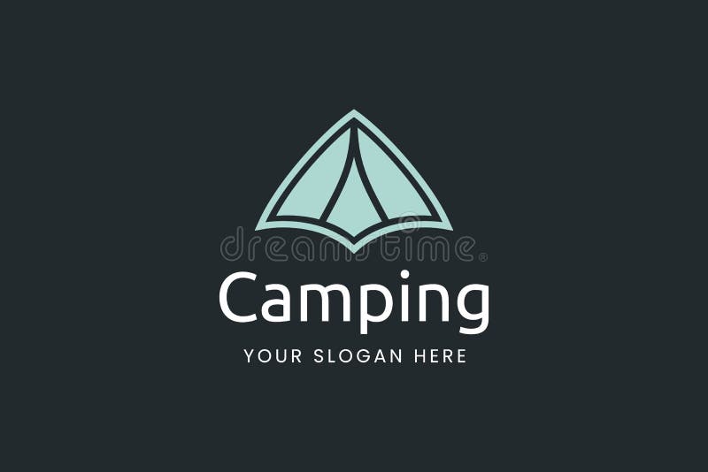 Simple Camping Logo with Tent Shape Stock Vector - Illustration of ...
