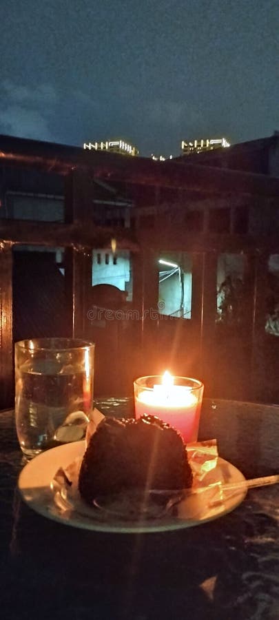 Simple candle light dinner stock image. Image of candle - 277964307