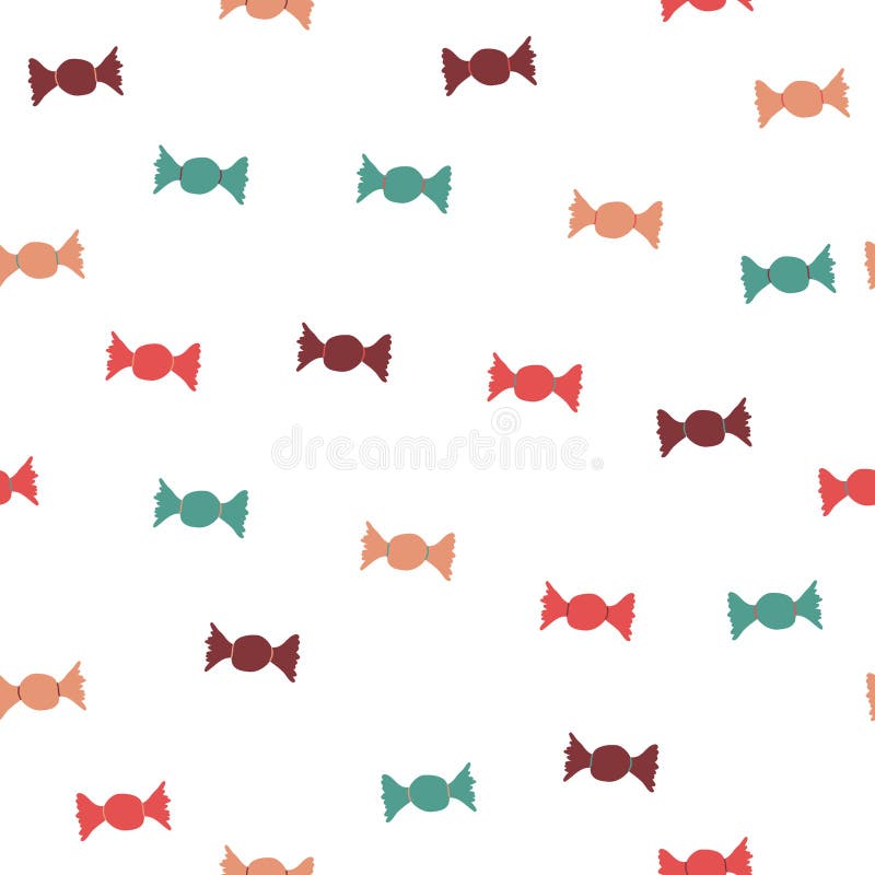Simple Candy Doodle Repeat Pattern Stock Vector - Illustration of ...