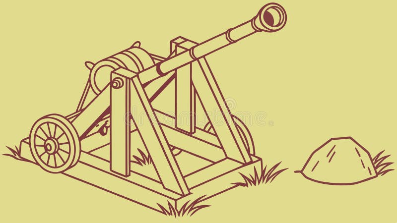 Simple Cannon in an Open Field, Vector Design Generative AI Stock ...