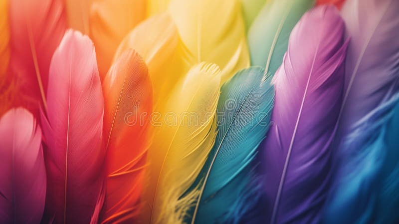 Simple yet Captivating Background Featuring a Spectrum of Feathers ...