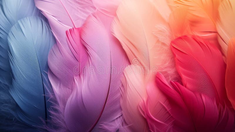 Simple yet Captivating Background Featuring a Spectrum of Feathers ...