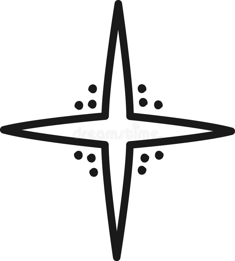 Simple yet Captivating, this Four Pointed Star Shines with a Hand Drawn ...