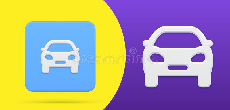 Simple Car Front View 3d Icon Button Set Vector Illustration ...