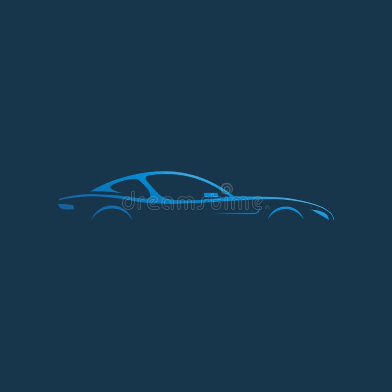 Blue Line Car Logo Design Template Stock Vector - Illustration of ...