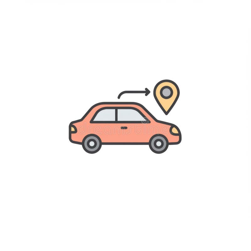 Simple Car Navigation Icon Illustration Stock Illustration ...