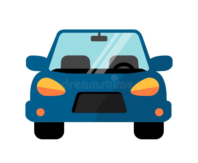 Simple Car Vector Illustration Front View Stock Vector - Illustration ...