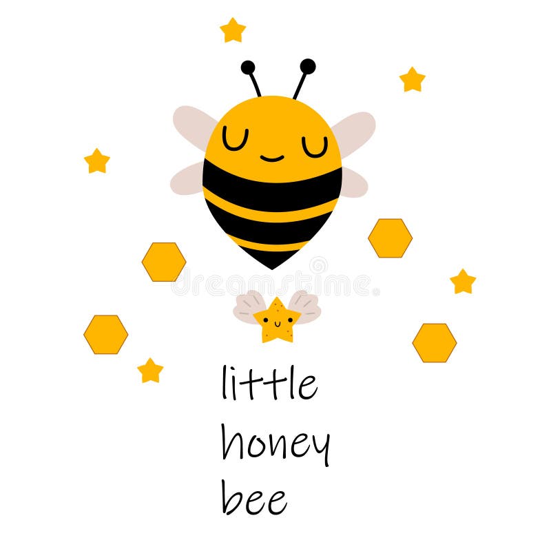 Simple card honey Bee stock vector. Illustration of simple - 213417806