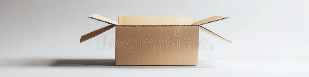 A Simple Cardboard Box Opened on a Clean White Surface Stock Photo ...