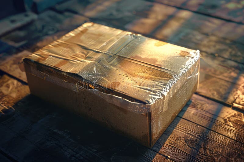 A Simple Cardboard Box Resting on a Wooden Floor, Perfect for Storage ...