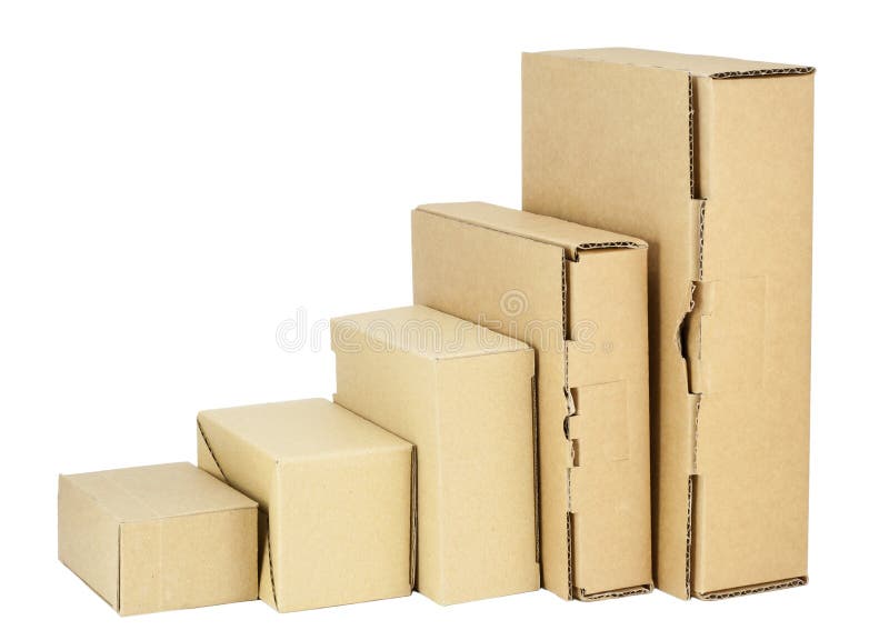 Simple Cardboard Boxes Set for Packing Stock Image - Image of supplies ...