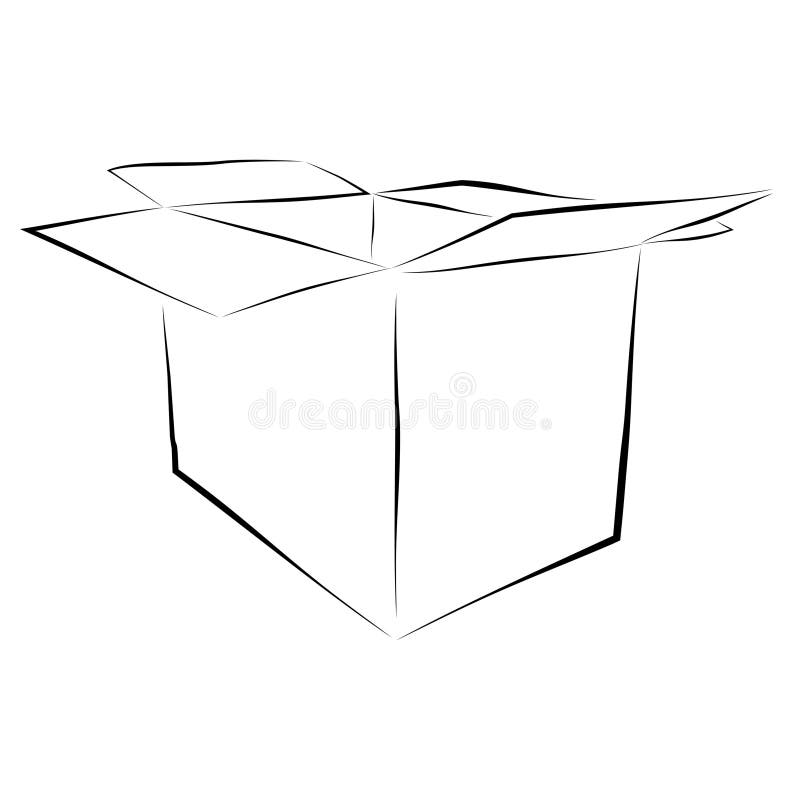 Simple Cardboard, Hand Draw Sketch Doodle Vector White Stock Vector ...
