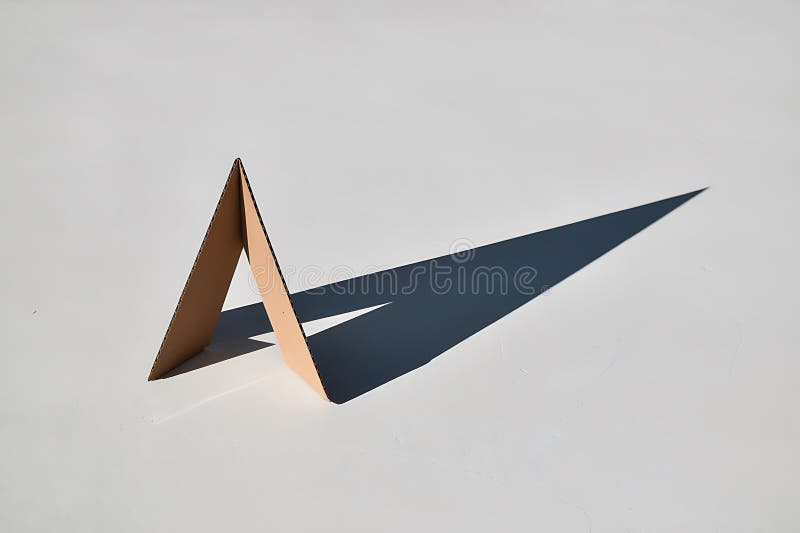 Simple Cardboard Triangle Shadow Minimalist Abstract Art Design Stock ...
