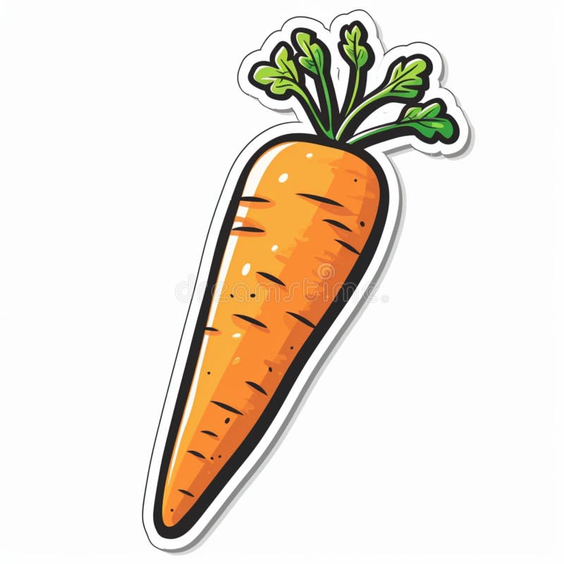 Simple Carrot Clipart Design in Thick Lines Stock Vector - Illustration ...