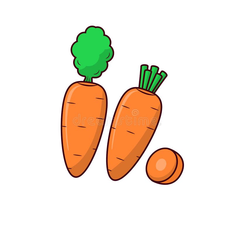 Simple Carrot Clipart Vector Illustration. Carrot Flat Cartoon Style ...