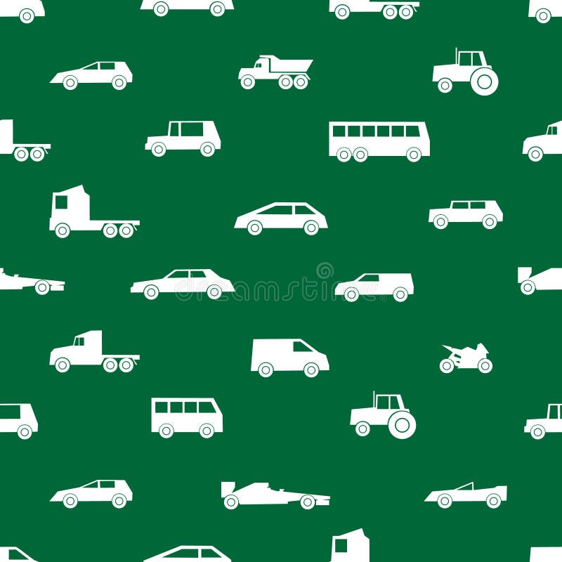 Simple Cars Black Silhouettes Icons Pattern Stock Vector - Illustration ...