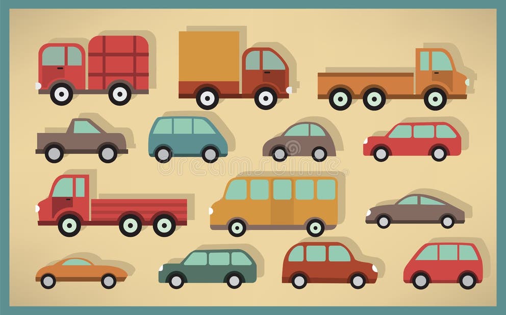 Simple cars collection stock vector. Illustration of graphics - 46092060