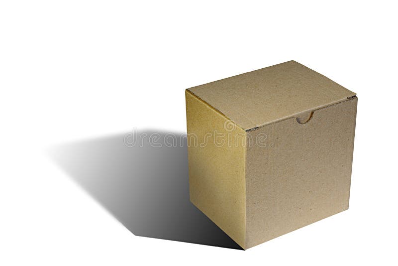 Simple Carton Box Over White Stock Photo - Image of grunge, beige: 86882340