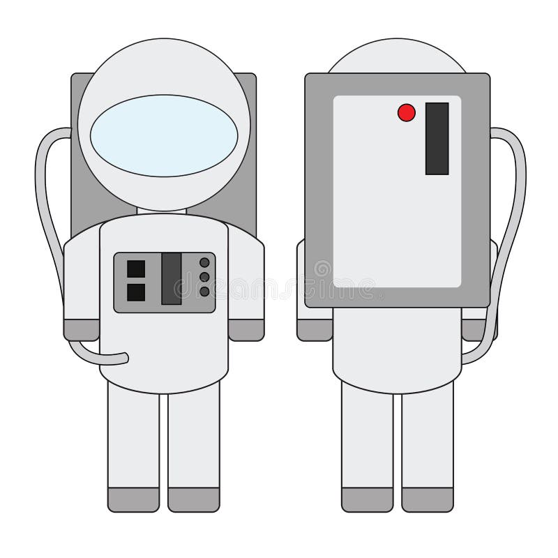 Simple cartoon astronaut stock vector. Illustration of simple - 76636928