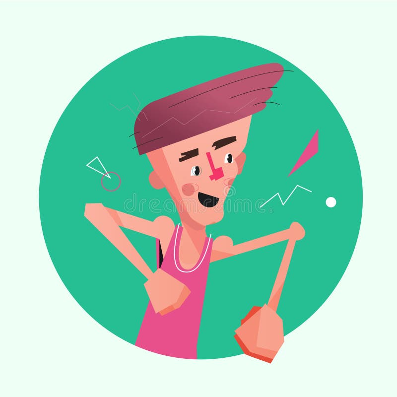 Simple cartoon avatar stock vector. Illustration of character - 90374525