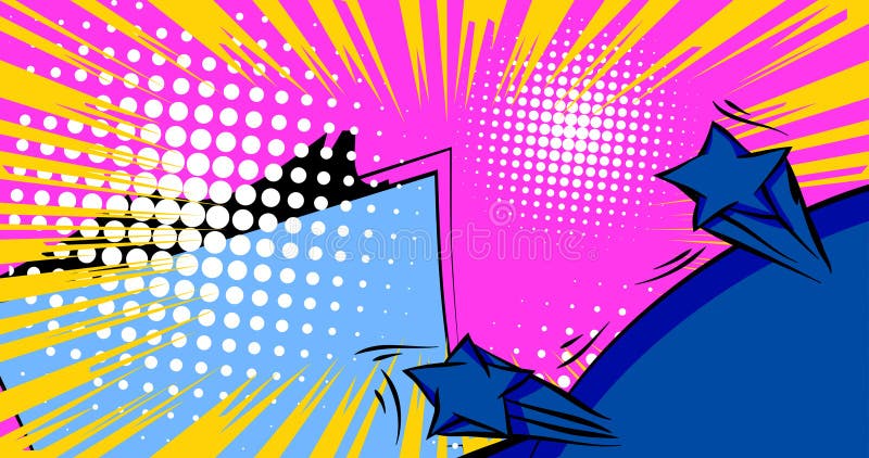 Simple Cartoon Background, Comic Book Abstract Backdrop. Retro Vector ...