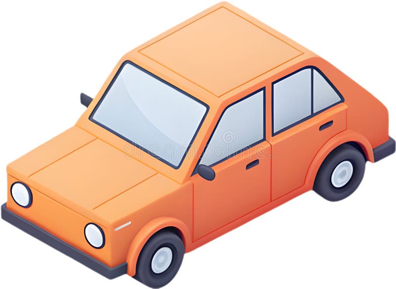 Simple Cartoon Car Icon for Versatile Design. Stock Image ...