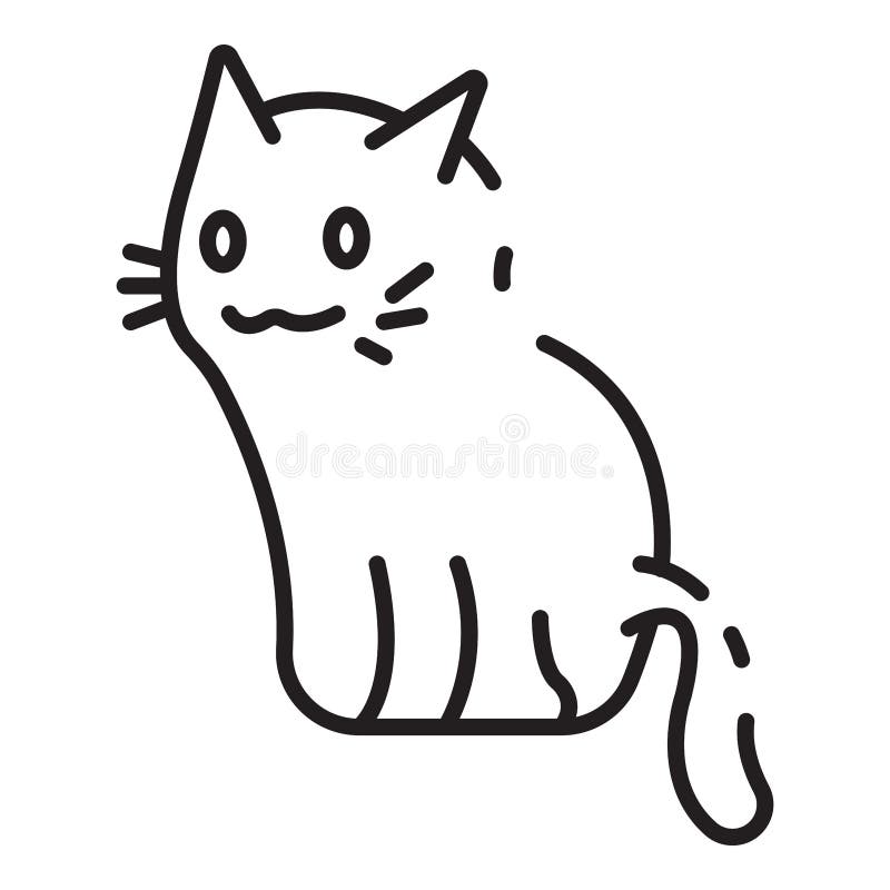 Simple cartoon cat stock vector. Illustration of icon - 257602428