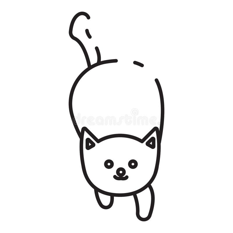 Simple cartoon cat stock vector. Illustration of cartoon - 257602400