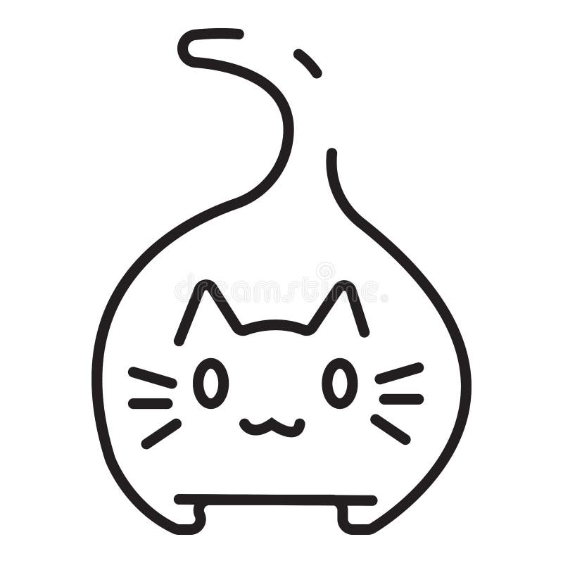 Simple cartoon cat stock vector. Illustration of icon - 257602428